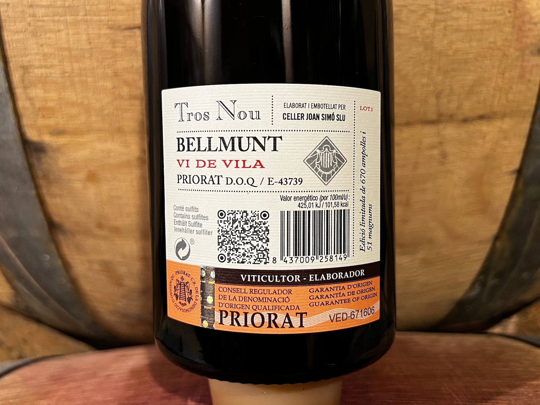 Nuevas etiquetas del vino, con ingredientes e información nutricional